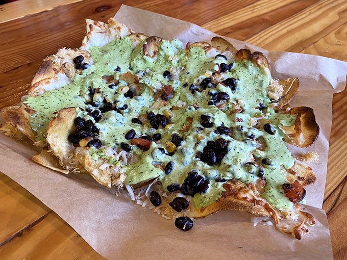 Not your average nachos! This seafood-topped flatbread is what happens when East Coast tradition meets West Coast innovation&mdash;a delicious cultural exchange program.