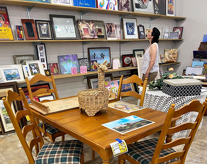 Where dining room treasures await new dinner parties. That wicker llama centerpiece? Conversation starter that pays for itself in one evening.