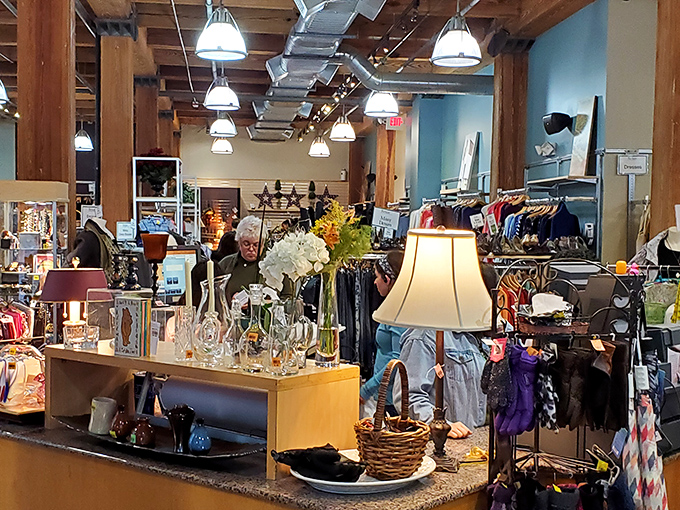 Shoppers browse with that unmistakable "I just found something amazing" glow that's the universal language of thrift store victories.