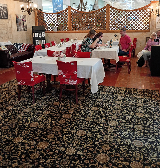 "The Back Room" isn't just a dining area &ndash; it's where shoppers pause to refuel and debate whether that Victorian side table will fit in the car.