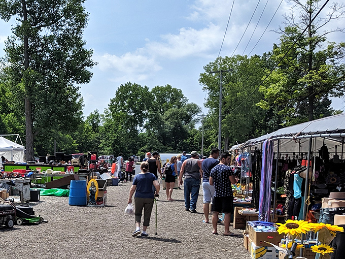 The weekend ritual unfolds&mdash;strangers united in the universal language of browsing, where one person's castoffs become another's perfect find.