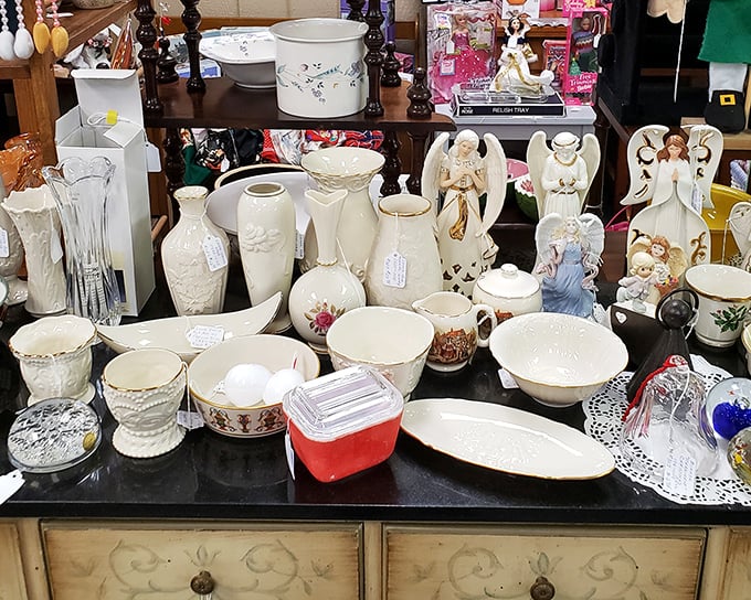 Delicate porcelain and fine china display the craftsmanship of yesteryear. Grandma's china cabinet never looked this tempting!