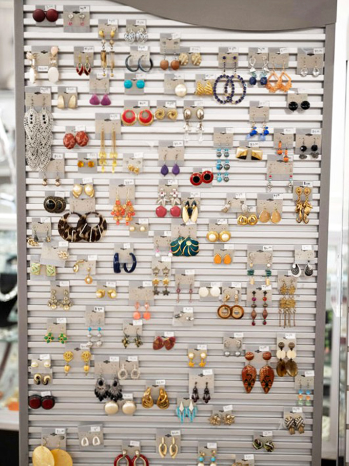 A kaleidoscope of earrings awaits new ears &ndash; each pair with its own story and the potential to become your next conversation starter.