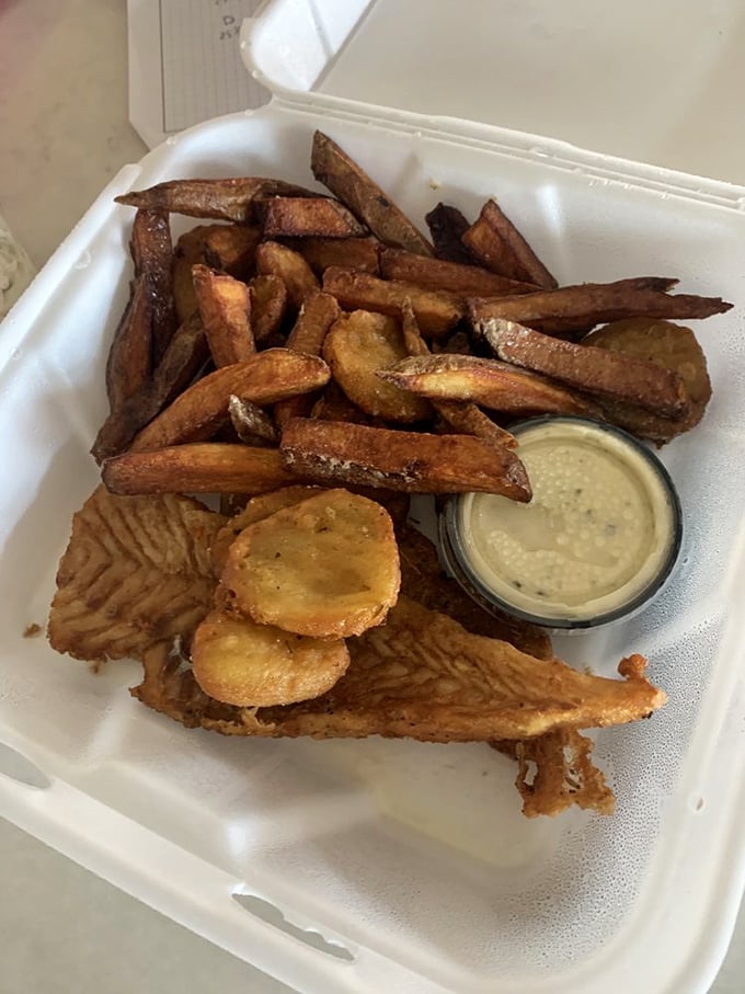 Fries that deserve their own zip code &ndash; golden, crispy, and served with a dipping sauce that makes you wonder why you ever bothered with ketchup.