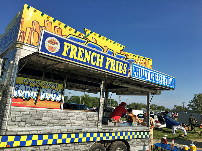 The universal language of fair food speaks volumes here&mdash;foot-long corn dogs and Philly cheesesteaks fuel serious shopping expeditions.