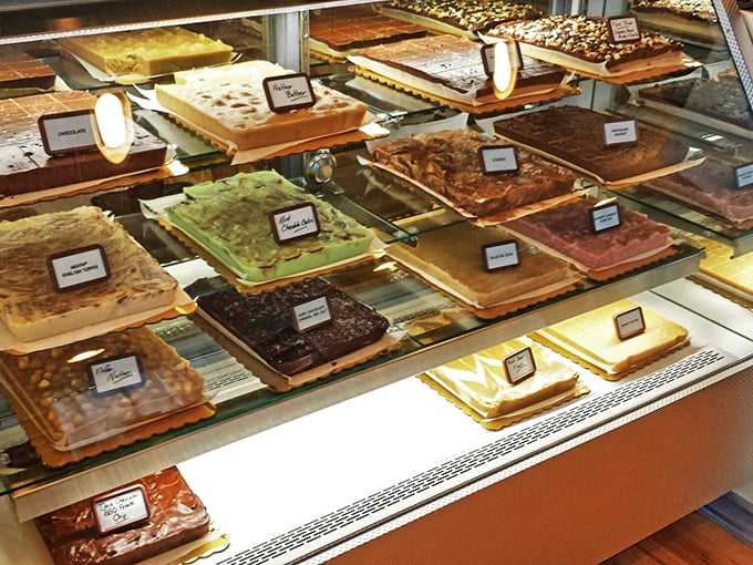 Not your average fudge counter. Each slab is like a tiny edible masterpiece, waiting to be the hero of your afternoon sugar crash.