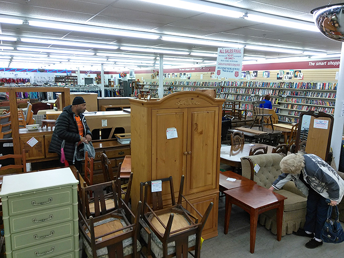 Furniture shopping with historical flair. That pine armoire might have witnessed more family dinners than your grandmother's photo album. 