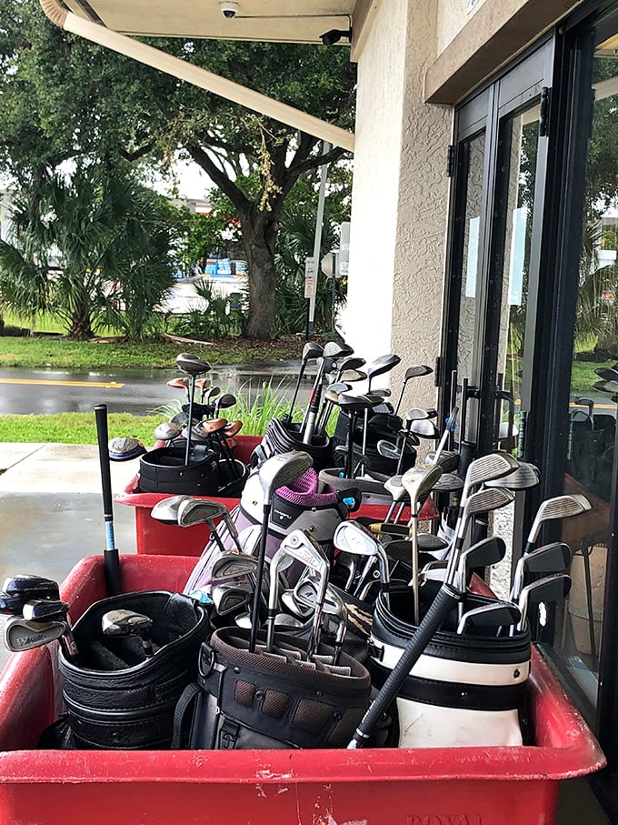 Golf clubs galore! In Naples, yesterday's impulse purchases become today's steals &ndash; perfect for visitors wanting to try the local courses without the pro shop prices.