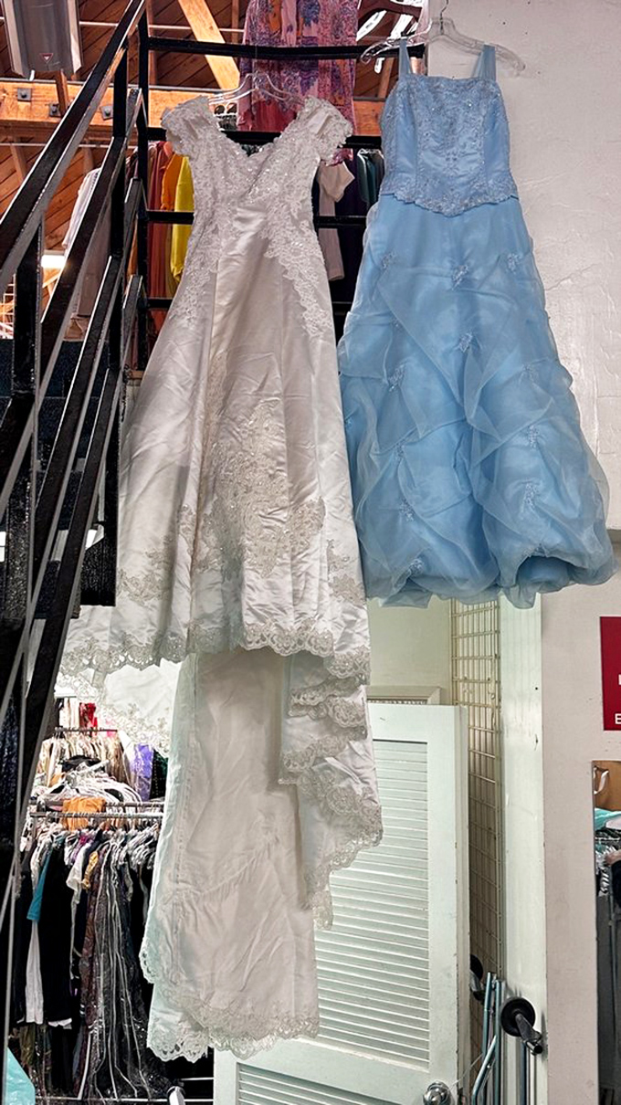 Cinderella's closet has nothing on this collection. These formal gowns might have graced red carpets or dramatic ballroom scenes.