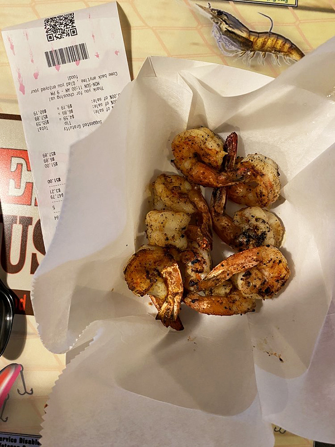 These grilled shrimp look like they jumped from the Gulf to the grill to your plate&mdash;no layovers, no delays, just pure oceanic bliss. 