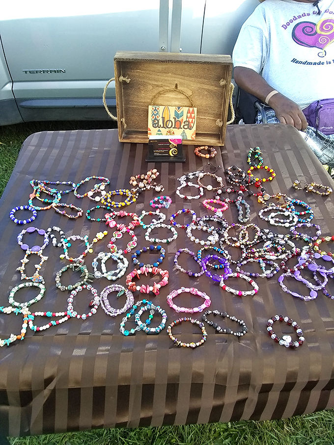 Wearable rainbows await new wrists. Each handcrafted bracelet tells a different story&mdash;and costs less than your morning latte.