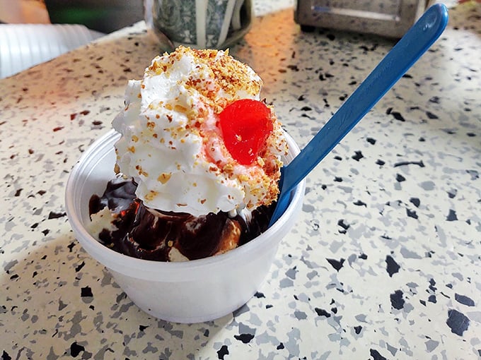 A proper hot fudge sundae with whipped cream that doesn't disappear in seconds and a cherry that actually tastes like fruit.