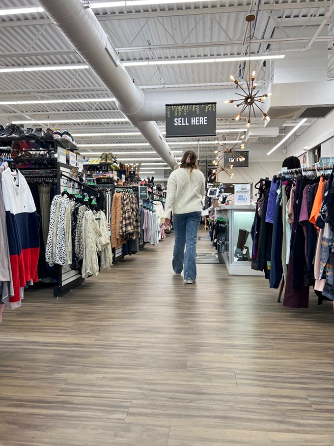 Wide aisles and thoughtful organization—the holy grail of secondhand shopping that's rarer than finding designer jeans in your exact size.