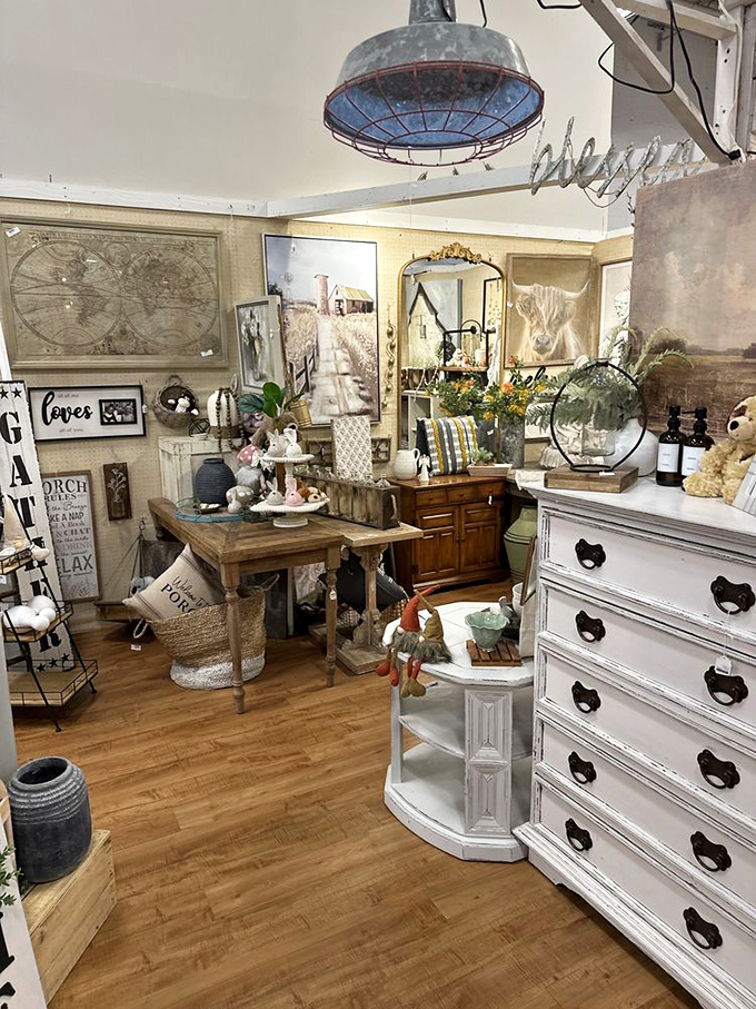 A perfectly styled vignette that makes you question all your life's decorating choices&mdash;in the best possible way.