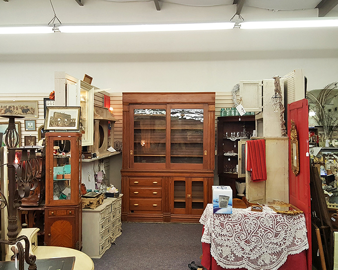 Cabinet heaven for furniture enthusiasts. That magnificent wooden hutch would make even Marie Kondo reconsider her minimalist philosophy.