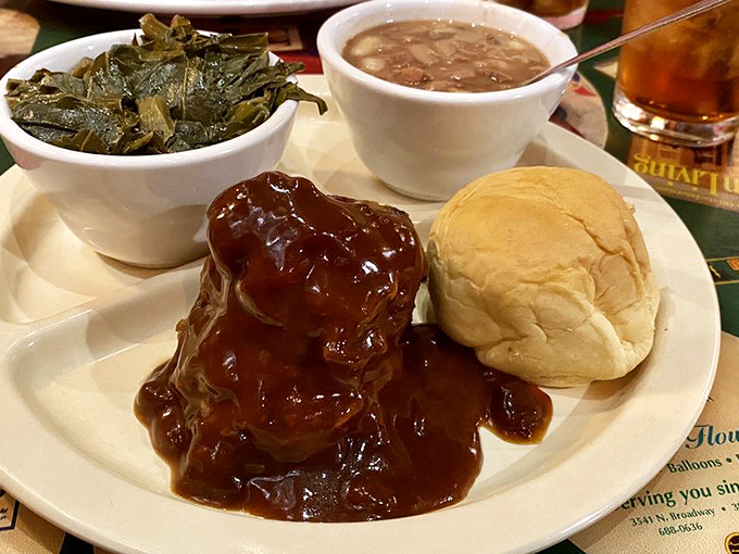 Meatloaf so tender it practically melts off the fork, accompanied by sides that would make your grandmother jealous.