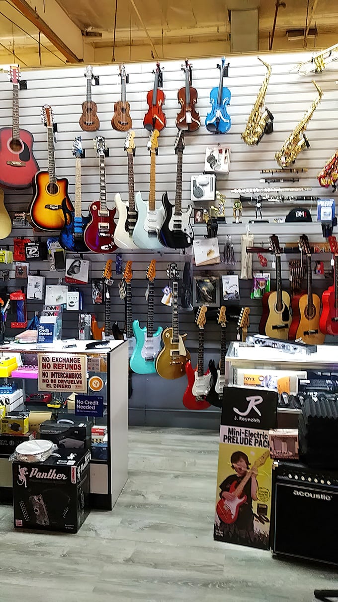 From mariachi to metal, this musical wonderland offers instruments for every aspiring rockstar or traditional musician in your family.