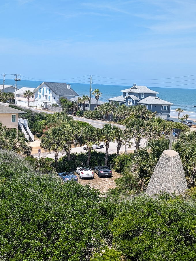 From the castle heights, the Atlantic Ocean stretches endlessly, offering views fit for royalty.