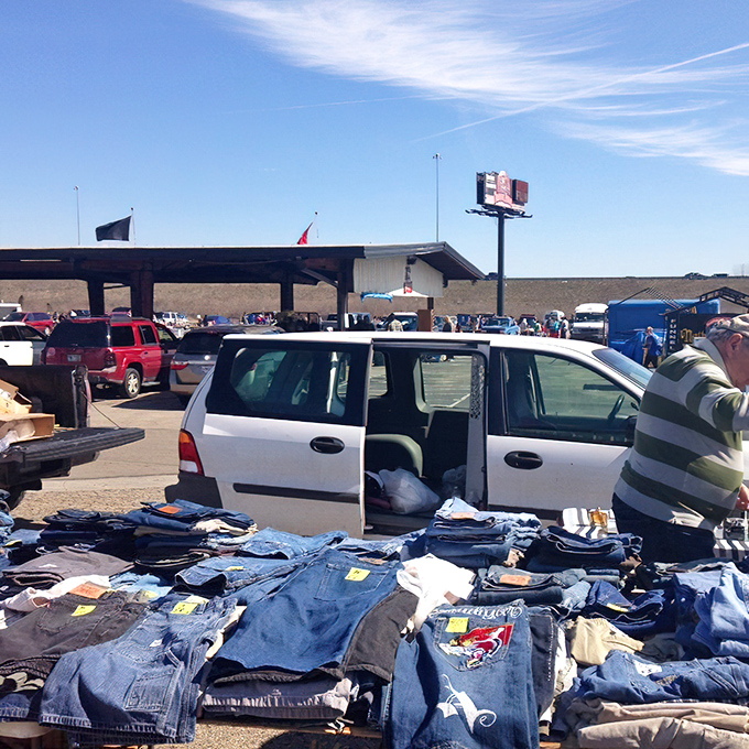 Denim democracy in action! From designer labels to workwear classics, these stacks of jeans have previous lives and stories woven into every fiber.