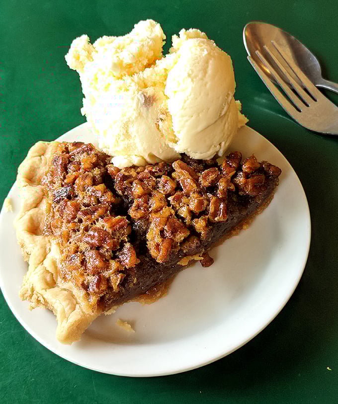 Pecan pie with a scoop of vanilla ice cream&mdash;the kind of dessert that makes you want to call your mother and apologize for ever complaining about anything.