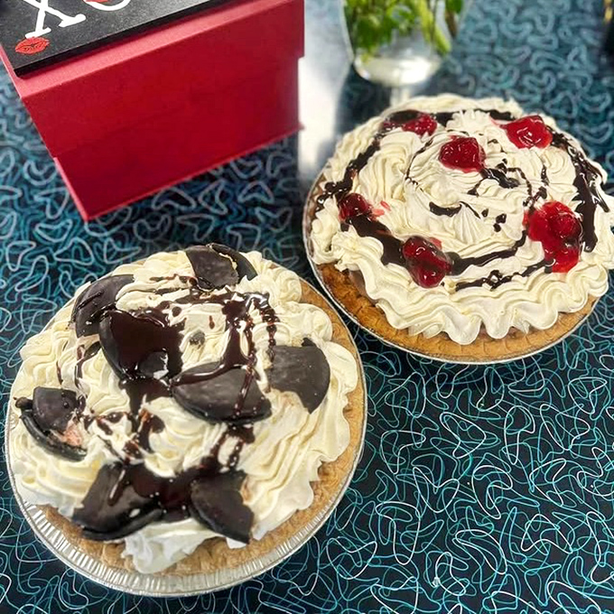 Life-changing decisions await: chocolate cream or cherry? In the pie universe, Nancy's offers compelling arguments for having both.
