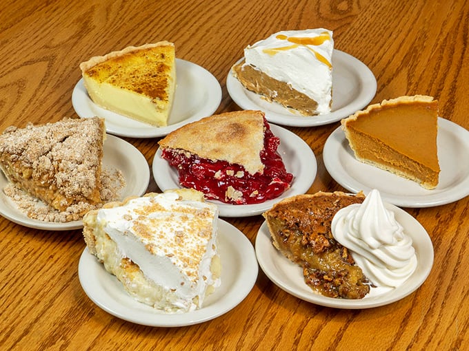 Paradise by the slice! Each homemade pie represents a different path to dessert nirvana, from berry-sweet to creamy-rich.