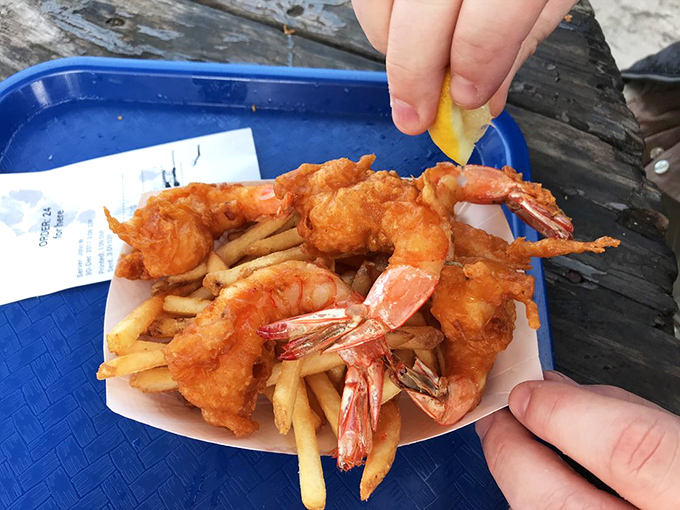 Golden-battered prawns that snap with such satisfying freshness, they make frozen shrimp seem like distant, disappointing relatives.