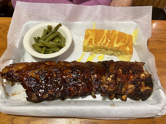 Ribs that don't need a resume &ndash; that smoke ring and glistening sauce tell you everything about their low-and-slow pedigree.