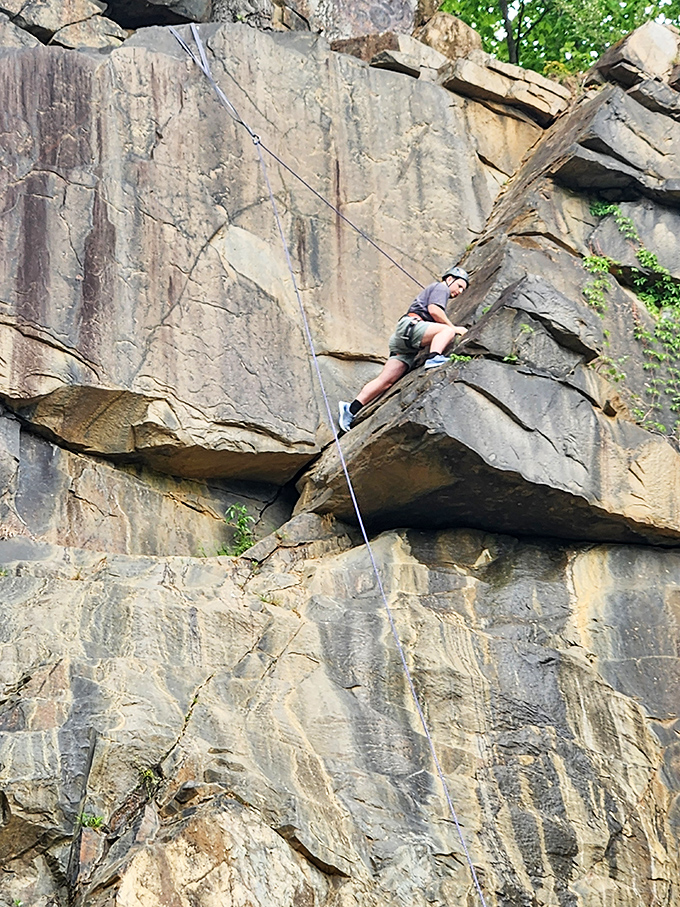 Delaware's version of Everest might be smaller, but the triumph on this climber's face is just as mighty.