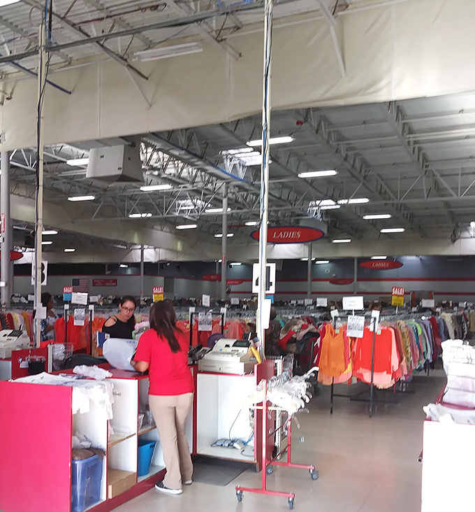 The ladies' department, where red-shirted staff guide shoppers through the wilderness of options with the expertise of seasoned trail guides.