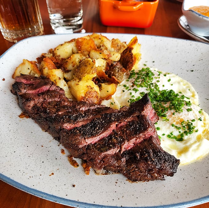 Steak and eggs: the breakfast of champions, the lunch of legends, and the answer to "What would my caveman ancestors approve of?"