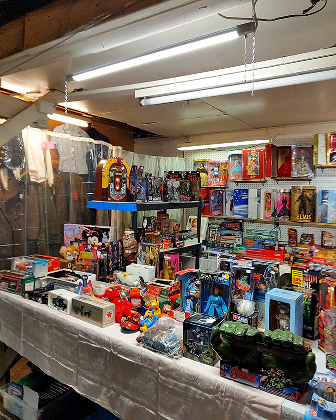 Toy heaven for collectors young and old. Each shelf tells stories of childhoods past, waiting to spark joy again.