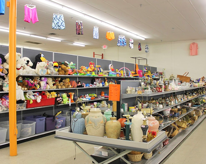 The island of misfit toys that aren't misfits at all&mdash;just waiting for their second chance at bringing joy. Stuffed animals and ceramic treasures coexist in perfect harmony.