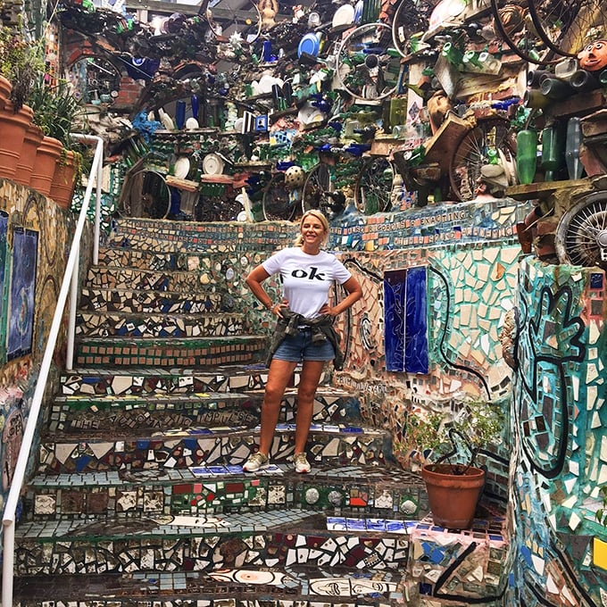 The Magic Gardens provides the perfect backdrop for your "I found something amazing" social media moment. Just don't try this mosaic technique at home!