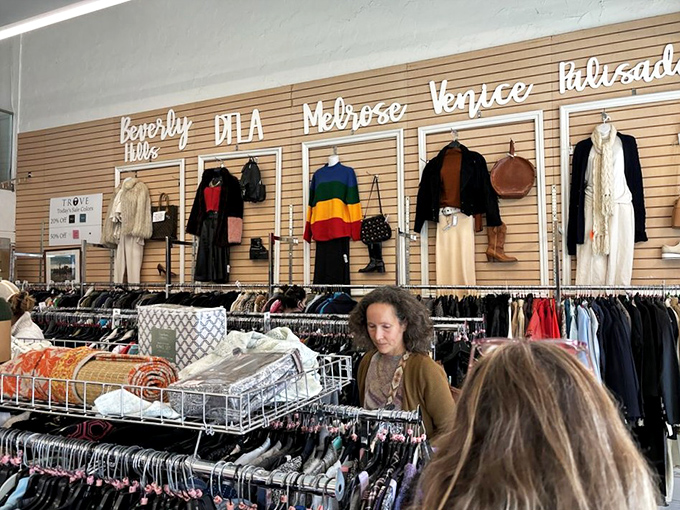 Organized by neighborhood aesthetic, these racks offer a sartorial tour of Los Angeles without the freeway traffic.