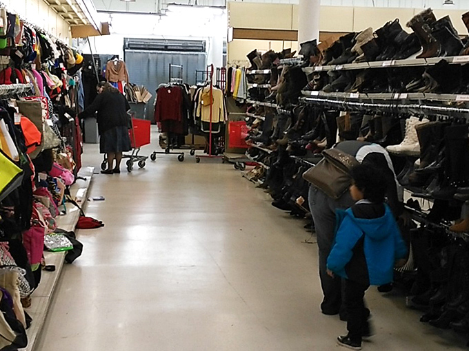 The shoe section creates its own geography &ndash; with leather loafers to the west and sneaker mountains to the east.