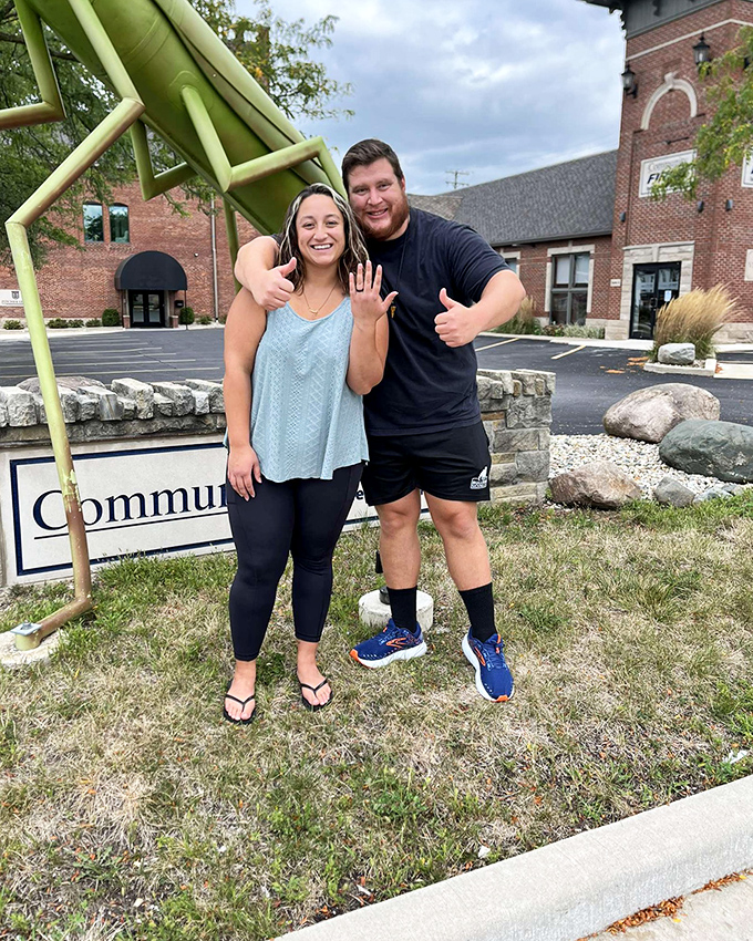 Making memories at the mantis&mdash;this landmark has become Kokomo's favorite spot for engagement announcements, family photos, and "look what I found" moments.