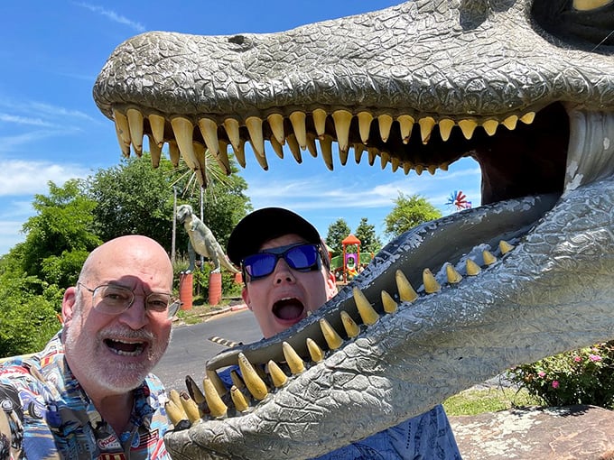 Nothing says "memorable vacation" like sticking your head inside a dinosaur's jaws&mdash;a photo opportunity that's been making travelers smile since roadside attractions began.