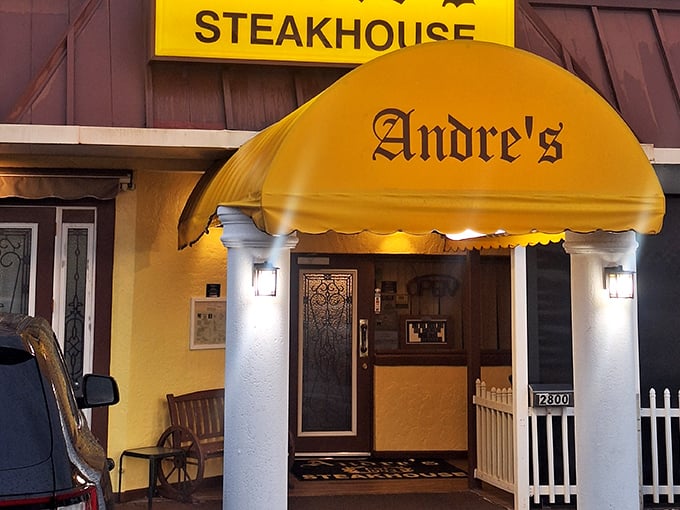 Andre's bright yellow awning stands out like a lighthouse guiding hungry sailors to port. Follow the beacon to beef paradise!