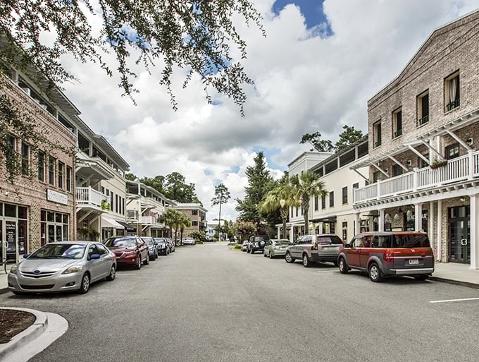 "Bluffton's architecture whispers tales of Southern history through its elegant balconies. The kind of street that makes hurrying feel like a crime."