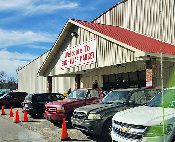 Brightleaf's no-nonsense exterior hides a wonderland of finds, proving you can't judge a market by its metal siding.