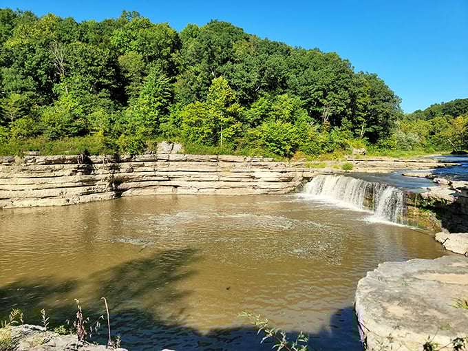 Cataract Falls doesn't just flow&mdash;it performs, cascading over ancient limestone ledges in Indiana's greatest natural water show.