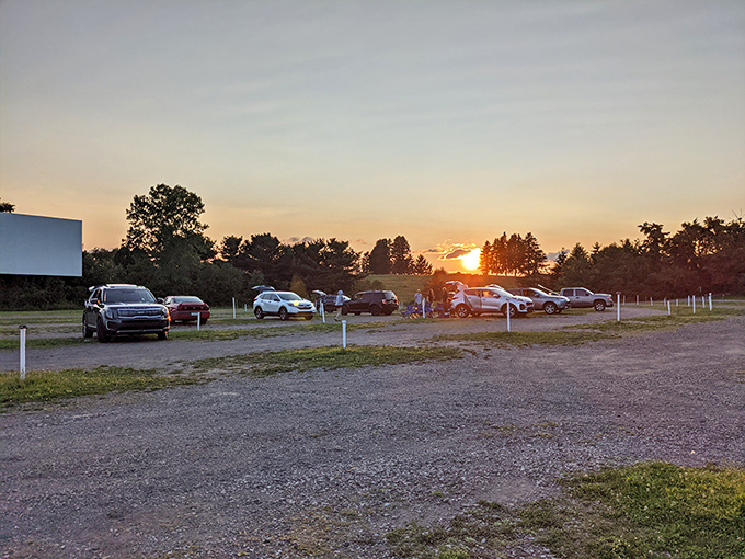 Even rainbows make appearances at Dependable Drive-In, nature's way of saying "the show must go on!"