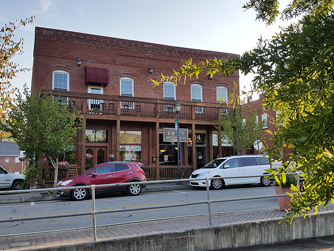Ellijay's charming brick building beckons like an old friend – "Come in, sit a spell, there's no rush in mountain time."