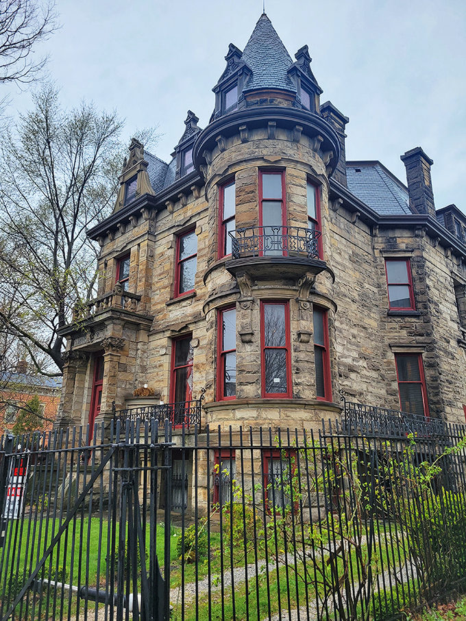 Gothic drama on a Cleveland corner. Those red-trimmed windows have seen a century of stories.