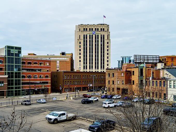 Kalamazoo's impressive skyline might surprise you! Modern buildings blend with historic architecture in this affordable college town.