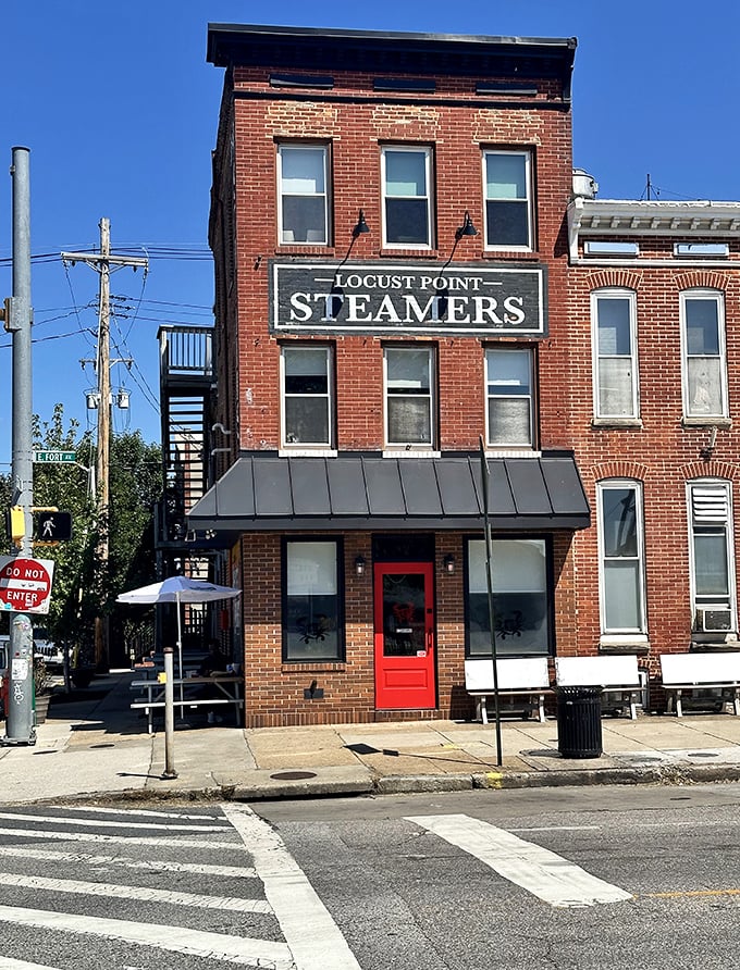 L.P. Steamers' brick rowhouse could pass for any Baltimore home&mdash;until you taste what's cooking inside. Corner building, cornerstone of local cuisine.