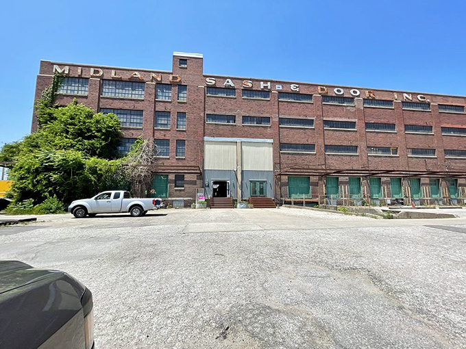 Industrial chic meets treasure hunter's paradise in this former factory. Those windows have watched a century pass by.