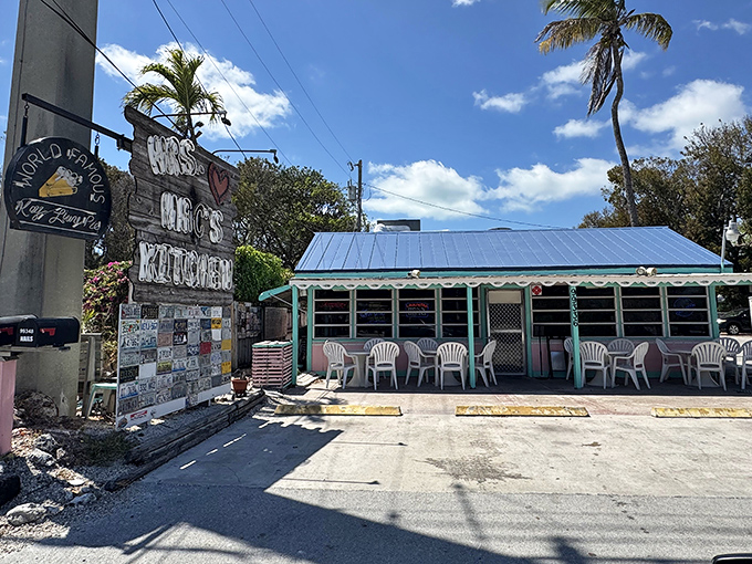 Mrs. Mac's colorful sign promises the kind of authentic Florida experience that doesn't involve mouse ears or roller coasters.