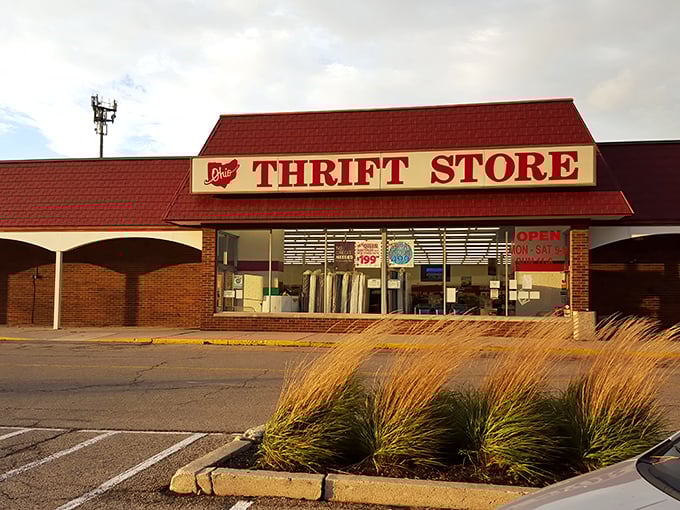 Morning light illuminates Ohio Thrift's welcoming entrance &ndash; doorway to a world of affordable possibilities.